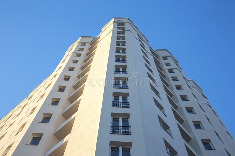 Facade of a New Multi-story Residential Building. Architecture and ...