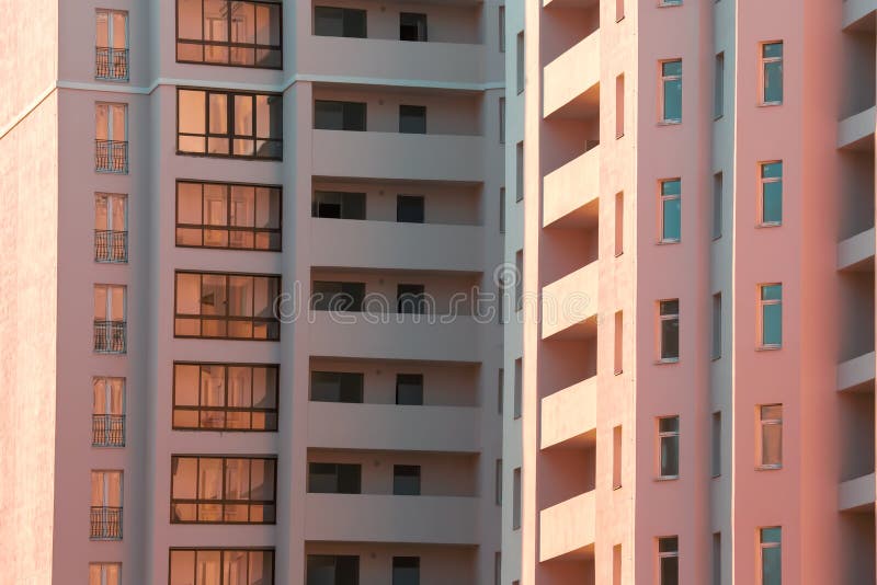 Facade of a New Multi-story Residential Building. Architecture and ...