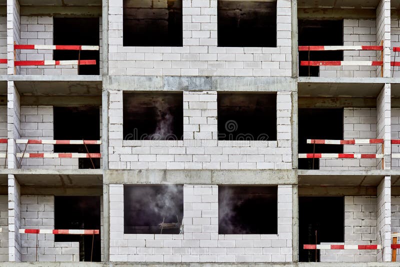 The Facade is Not Built of Concrete Panel House Stock Photo - Image of ...