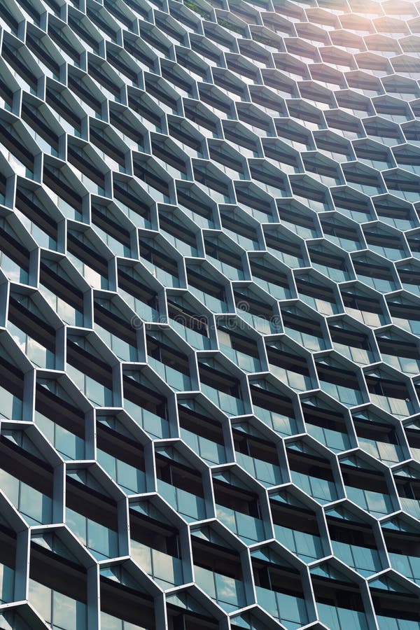 Facade of the Office Building Was Designed in Beehive Stock Photo ...