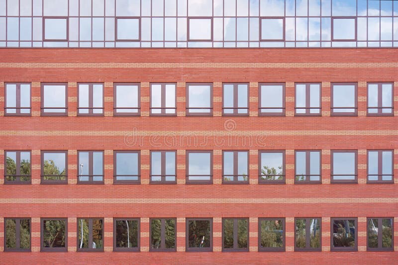 Windows of a Brick Building Texture. Abstraction Stock Photo - Image of ...
