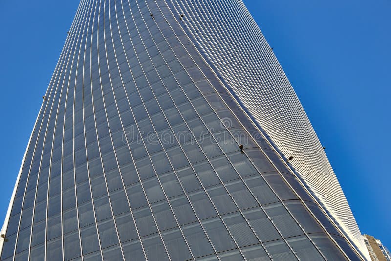Facade of an Office High-rise Building. View from Below Stock Photo ...