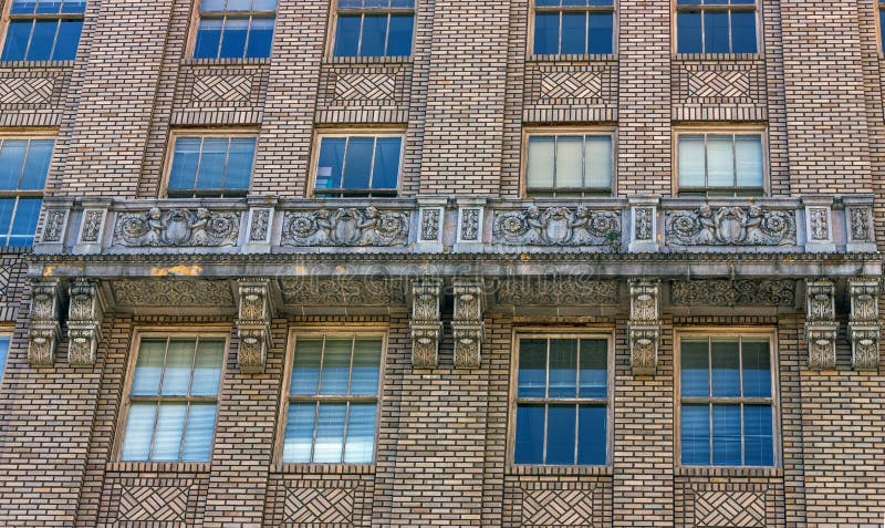 Facade of an old building stock image. Image of windows - 225644195