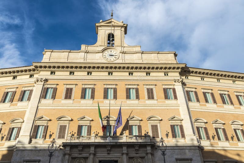 Facade of an Old Classic Building in Rome, Italy Stock Photo - Image of ...