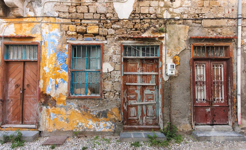 Facade of Old Colorful Building Stock Image - Image of european, summer ...
