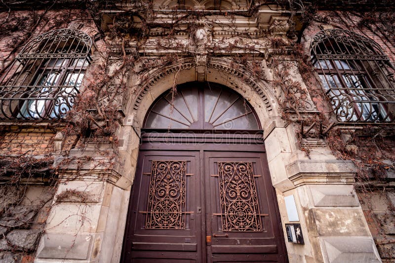 Facade of a Old European Historical Building with Vintage Windows and ...