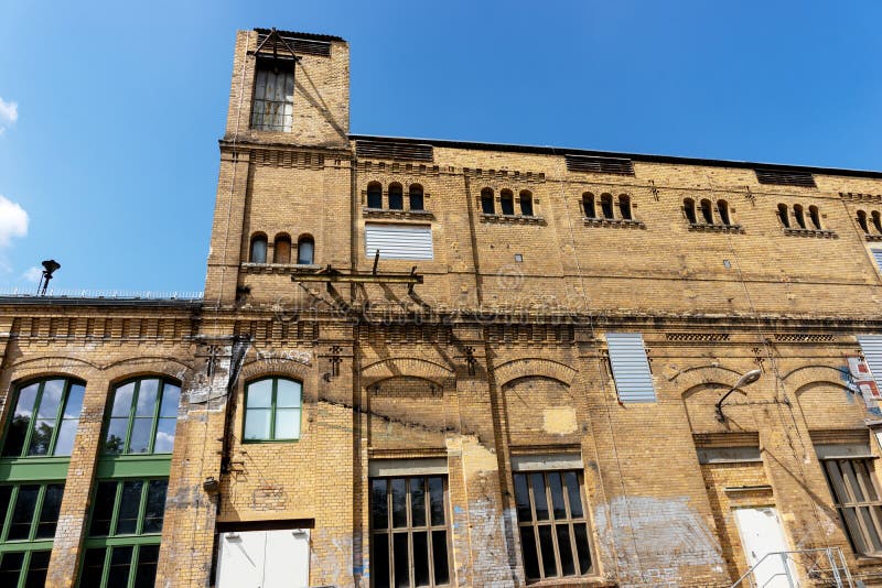 Facade of the Old Factory Hall Stock Image - Image of tourism, business ...