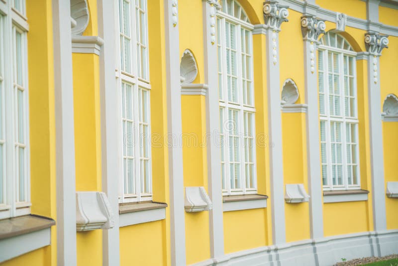 Facade of an Old Gallery with Showcases and Windows Stock Photo - Image ...