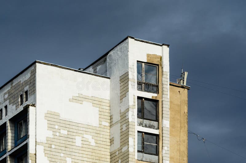 Facade of an Old High-rise Building. Stock Image - Image of property ...