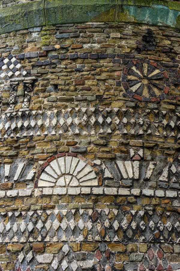 Facade of an Old Historic Stone Tower Stock Image - Image of window ...