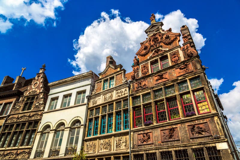 The Facade of Old House in Gent Stock Image - Image of culture ...