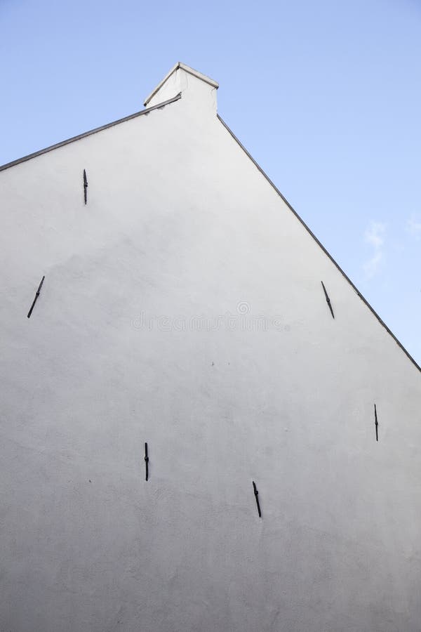 Facade of Old House with White Stucco without Windows Stock Image ...