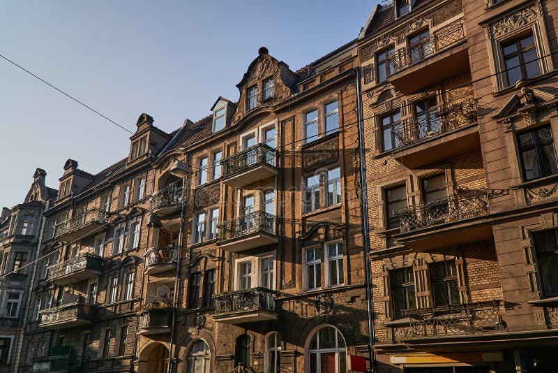 The Facade of Old Red Brick Building Stock Photo - Image of facade ...