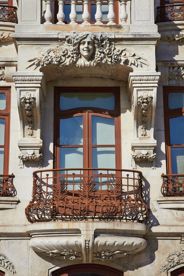 Facade of Old Style Building Stock Image - Image of portugal, aveiro ...