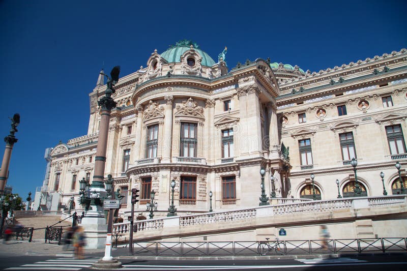 Facade of the Opera or Palace Garnier Stock Image - Image of exterior ...