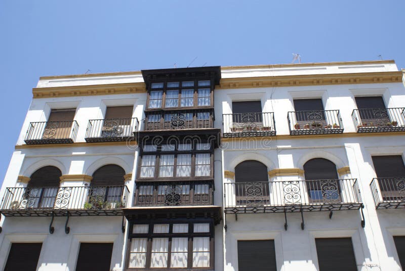 Facade stock image. Image of facade, arch, balconies - 63789455