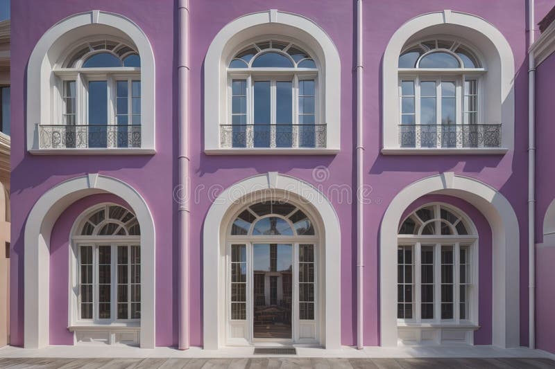Facade of a Pink Building in the Center of the City. Generative Ai ...