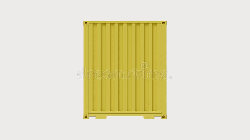 Facade Projection or Blueprint of a Yellow Shipping Container on a ...