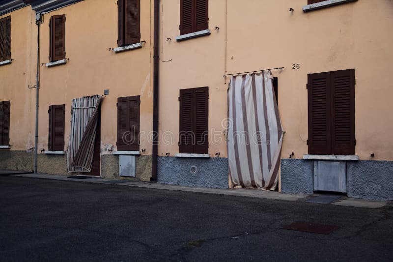Facade of a Rural Building at Sunset Stock Photo - Image of backyard ...
