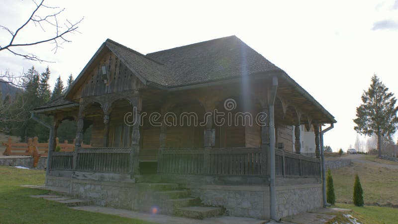 The Facade of a Rustic Wood House Stock Video - Video of country ...