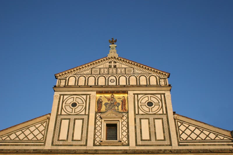 Facade of San Miniato Al Monte Stock Image - Image of light, history ...