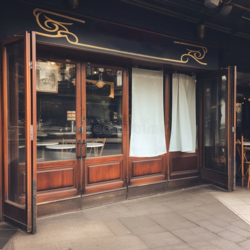 Facade Showcase Cafe Background Stock Illustration - Illustration of ...