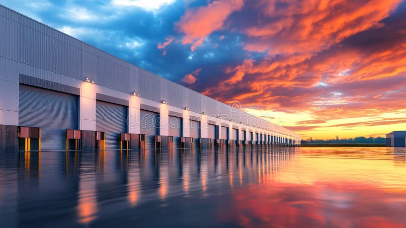 The Facade of a State-of-the-art Warehouse with an Attached Small ...