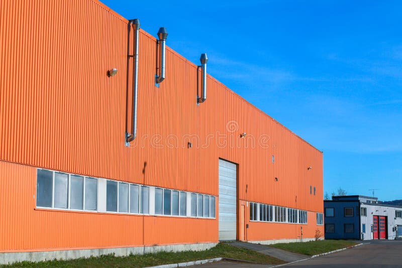 Facade of a Storage Building in Port Stock Image - Image of hangar ...