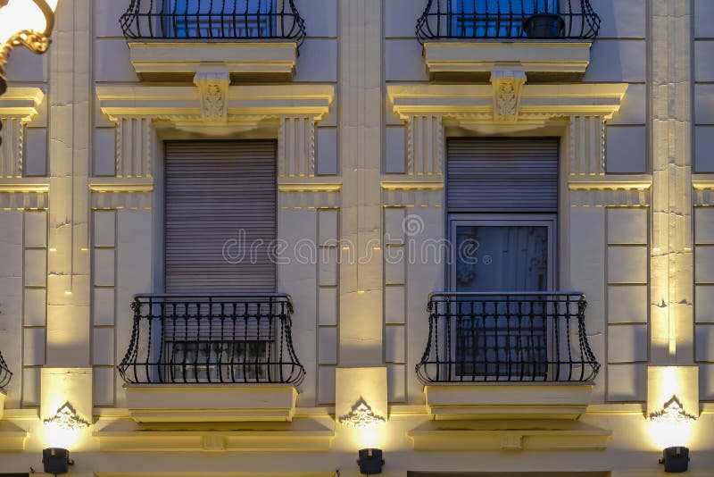 Facade with Straight Lines and Windows Stock Image - Image of lines ...