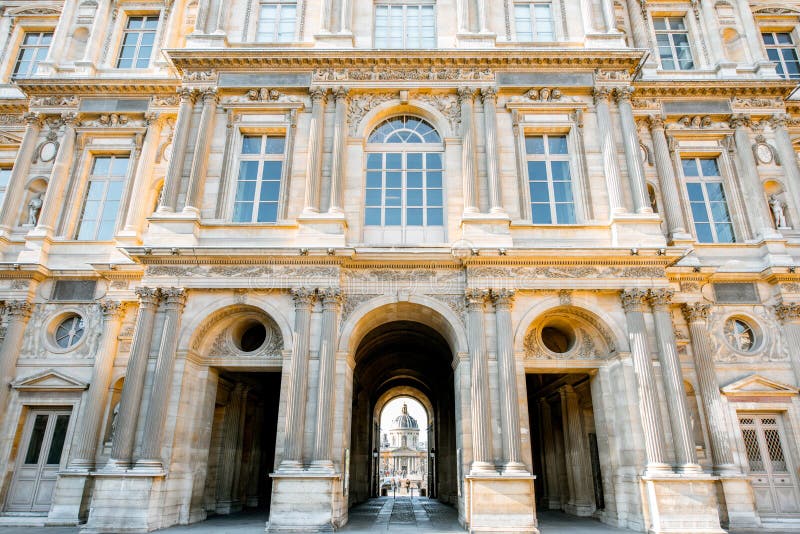 Sully Wing Building of Louvre Museum in Paris Stock Image - Image of ...