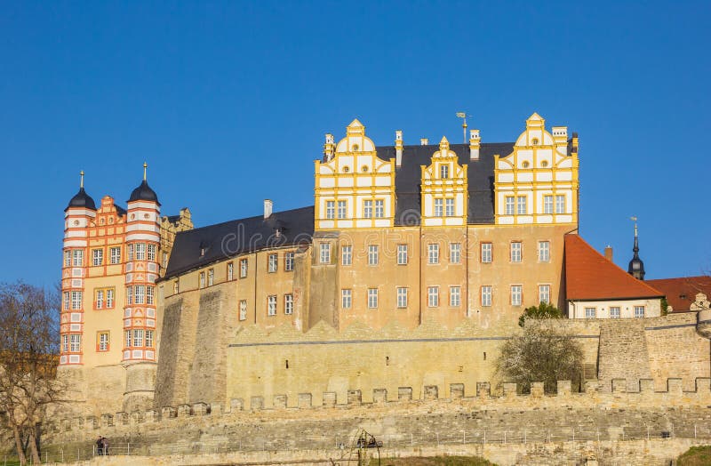 Facade and Surrounding Wall of the Castle in Bernburg Stock Photo ...
