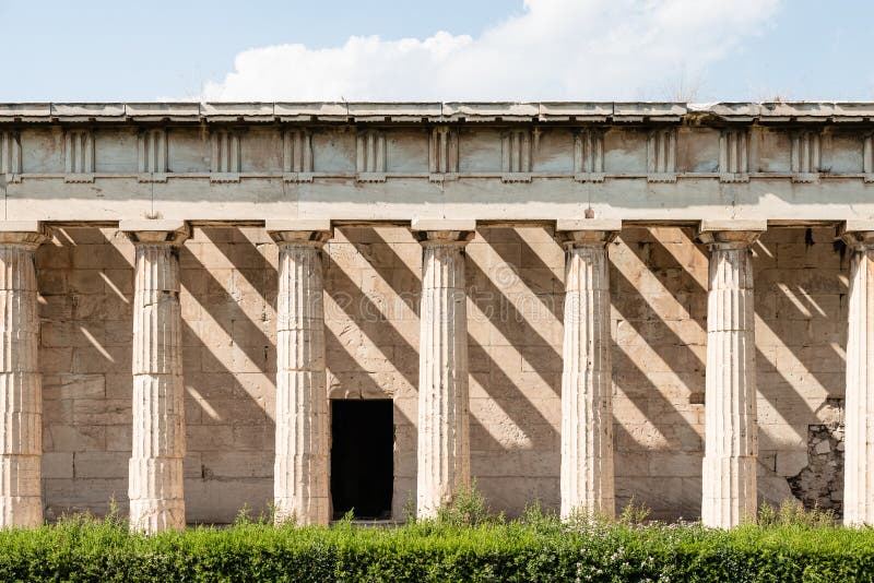 Facade of the Doric Temple of Hephaestus in Ancient Agora, Athens ...