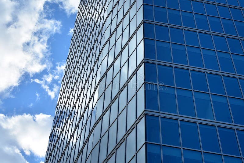 Facade Texture of a Glass Mirrored Office Building. Fragment of the ...