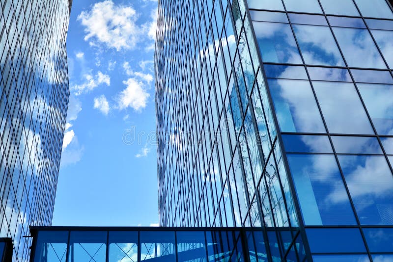 Facade Texture of a Glass Mirrored Office Building. Fragment of the ...