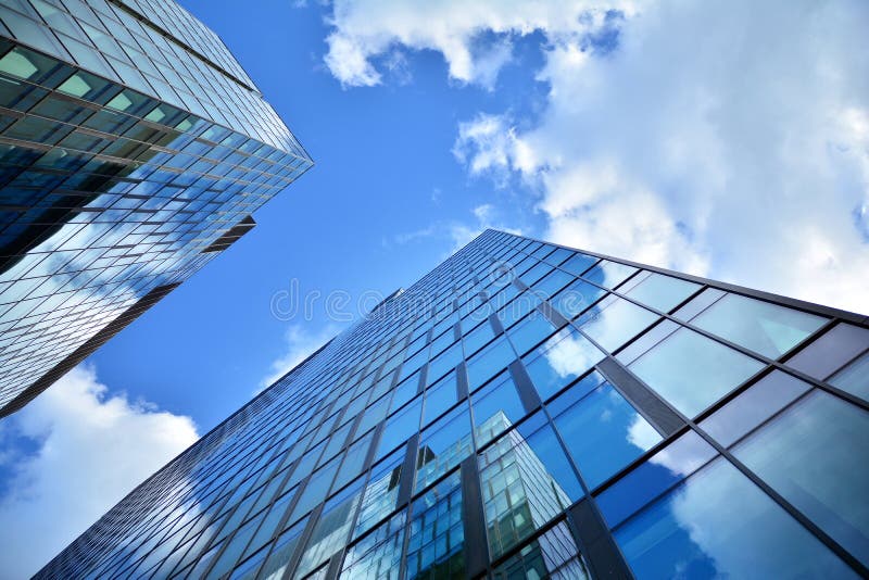 Facade Texture of a Glass Mirrored Office Building. Fragment of the ...