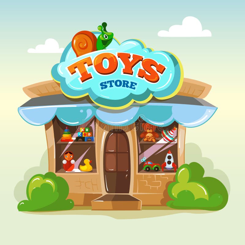 Facade Of Toy Store. Vector Illustration Isolate On Light Background ...