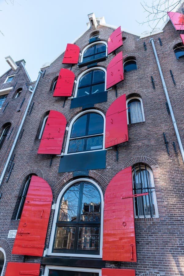 Facade of a Traditional House in Amsterdam Stock Image - Image of open ...