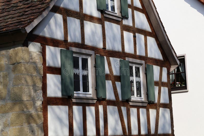 Facade of Tudor Style House Stock Photo - Image of framing, house ...