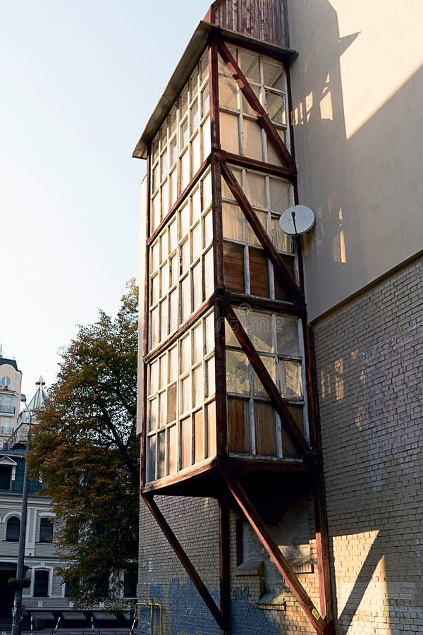 Facade of the Two-storey White Brick Building Stock Image - Image of ...