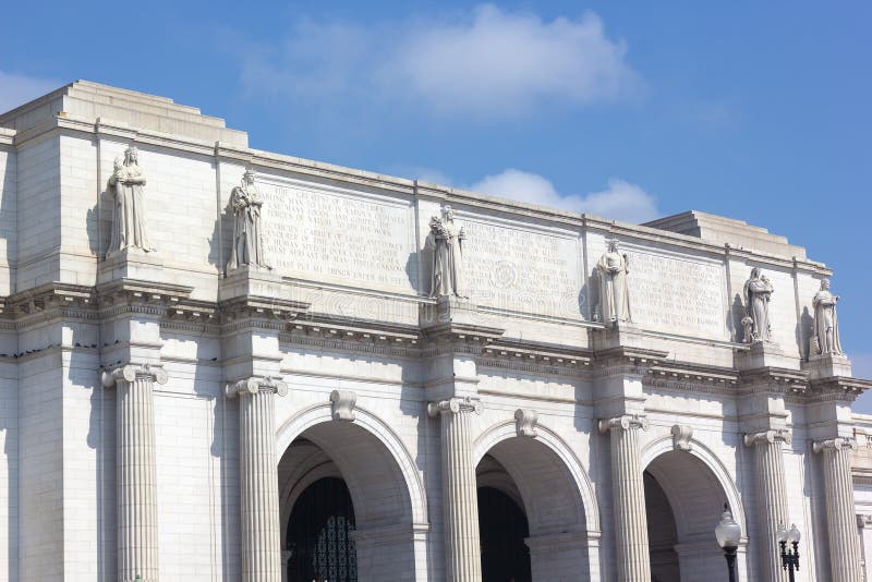 Facade of the Union Station Building in Washington DC. Stock Image ...
