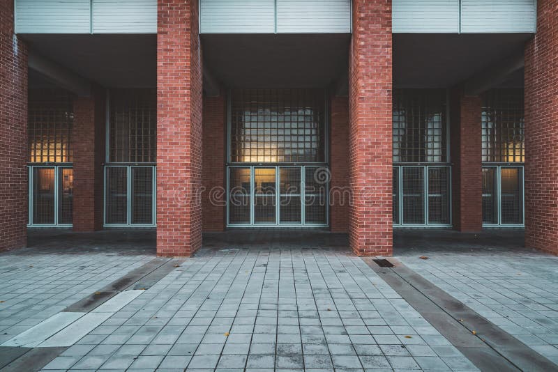 Facade of an University Building Stock Image - Image of facade, frontal ...