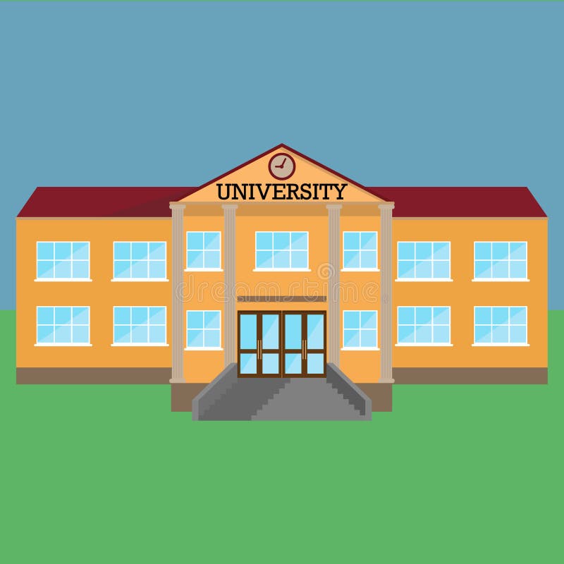 Vector Illustration of a University Building. Facade of the University ...