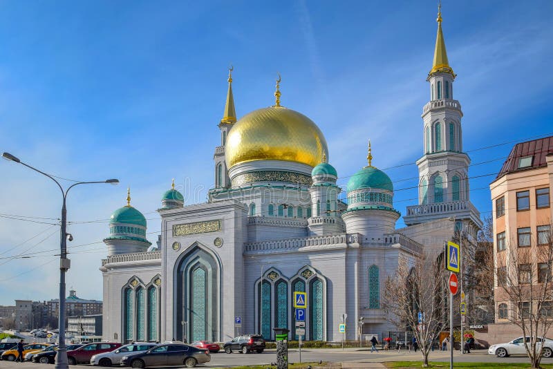 Facade View of the Moscow Cathedral Mosque Stock Image - Image of ...
