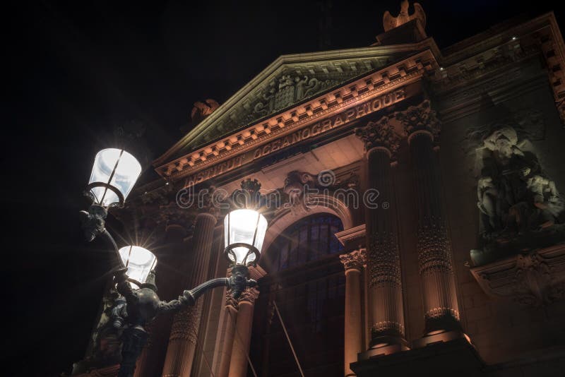 Oceanographic Institute in Monaco by Night Stock Photo - Image of ...
