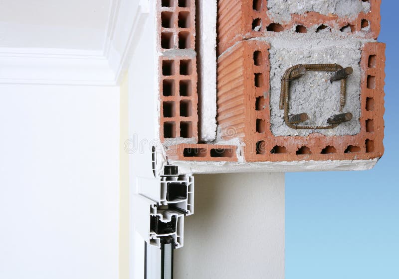 Facade Wall Cross Section of Pvc Window Stock Image - Image of indoor ...
