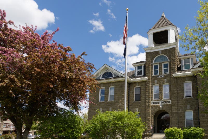Facade of Wallowa County Courthouse in Enterprise Oregon Editorial ...