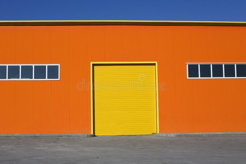 Facade of a warehouse stock photo. Image of entrance - 257113444