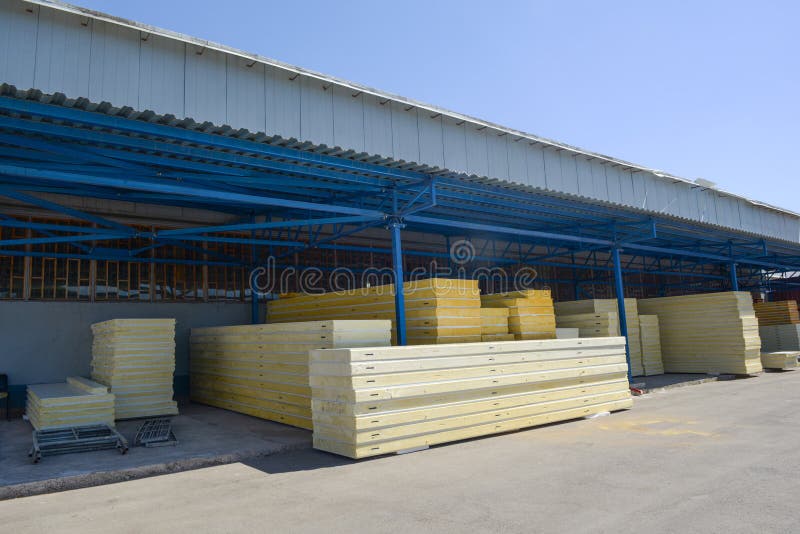 The Facade of the Warehouse Stock Image - Image of house, panels: 165698381