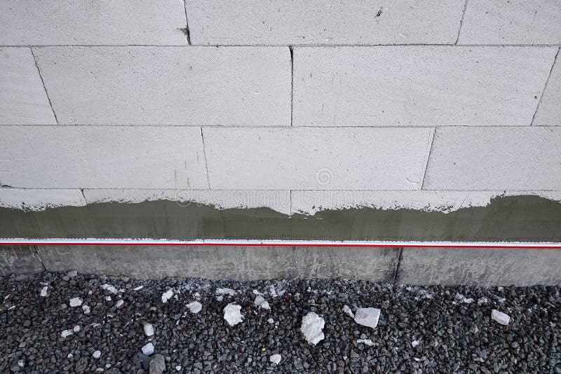 Facade of White Block Building Under Construction Works Stock Photo ...