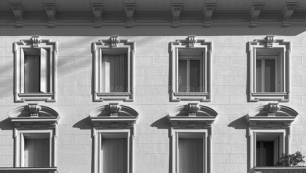 Facade of a White Building Made in the Classical Style Stock Image ...